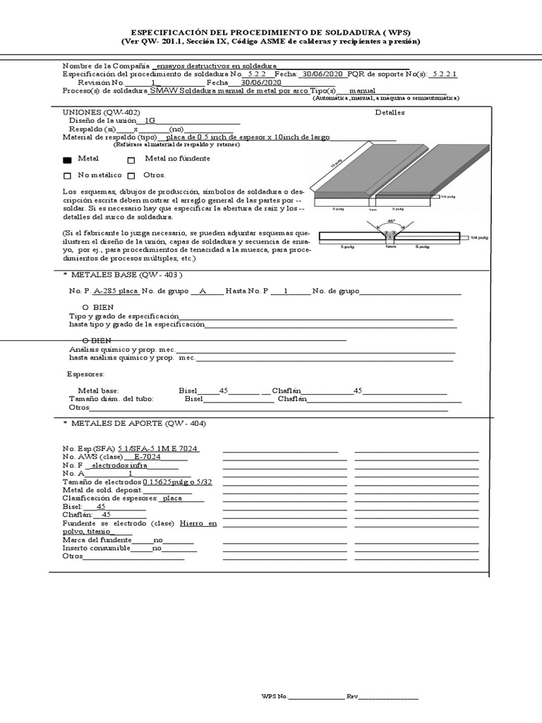 WPS Final | PDF | Soldadura | Construcción
