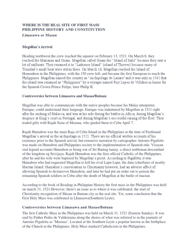 The First Mass - RPH | PDF | Philippines