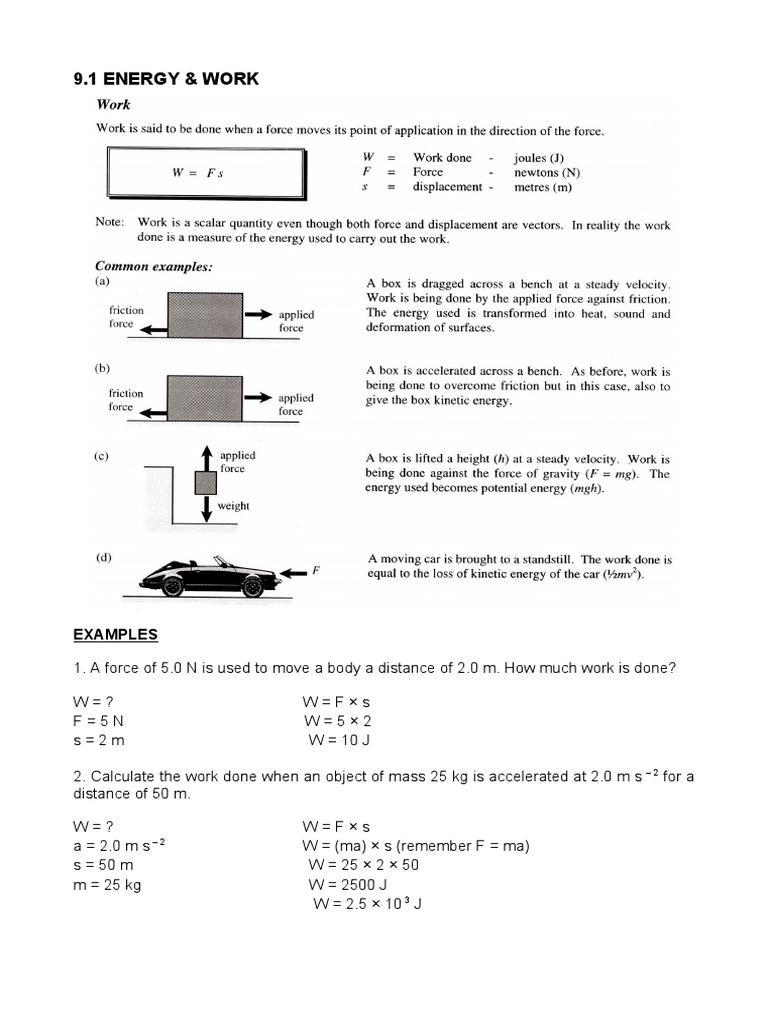 Energy and Work Equations | PDF | Collision | Potential Energy