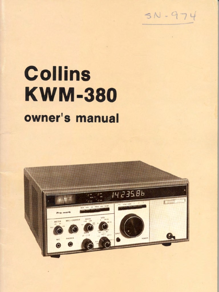 Collins KWM-380 Owner's Manual | PDF | Amplifier | Microphone