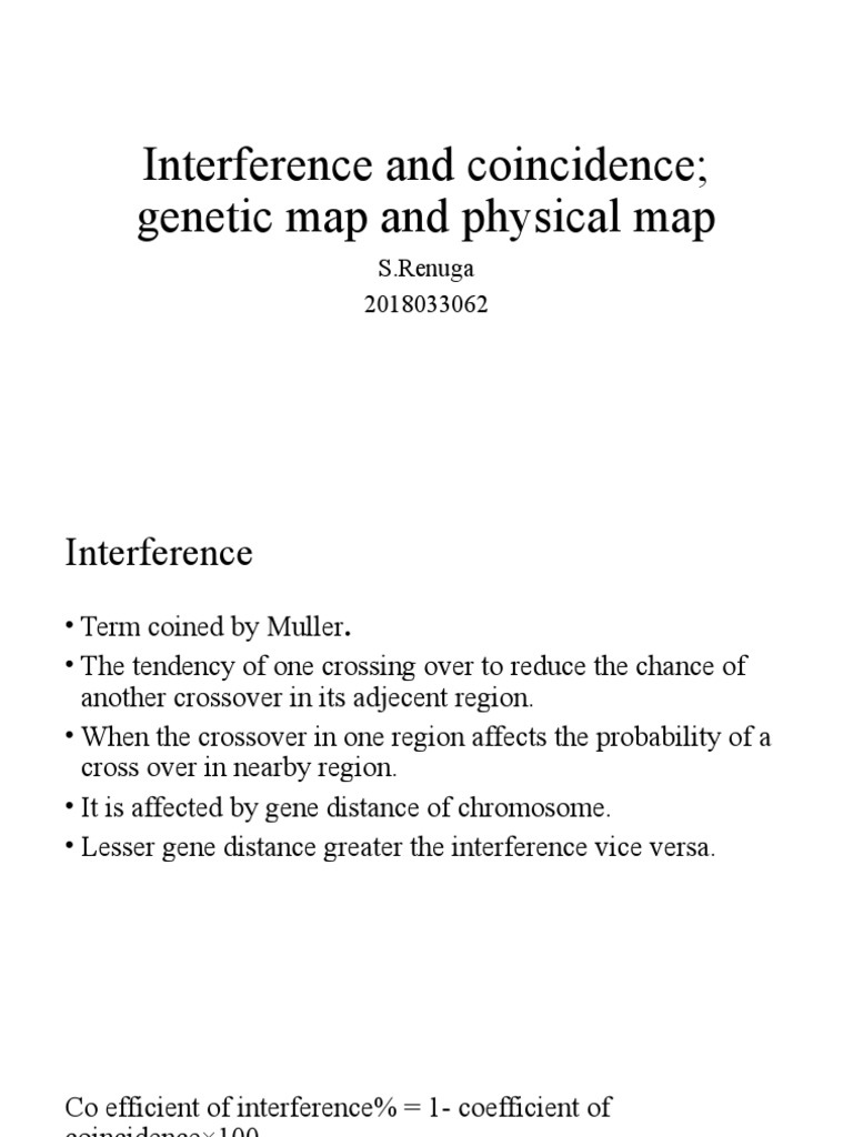 Interference and Coincidence in Genetics | PDF | Genetic Linkage ...