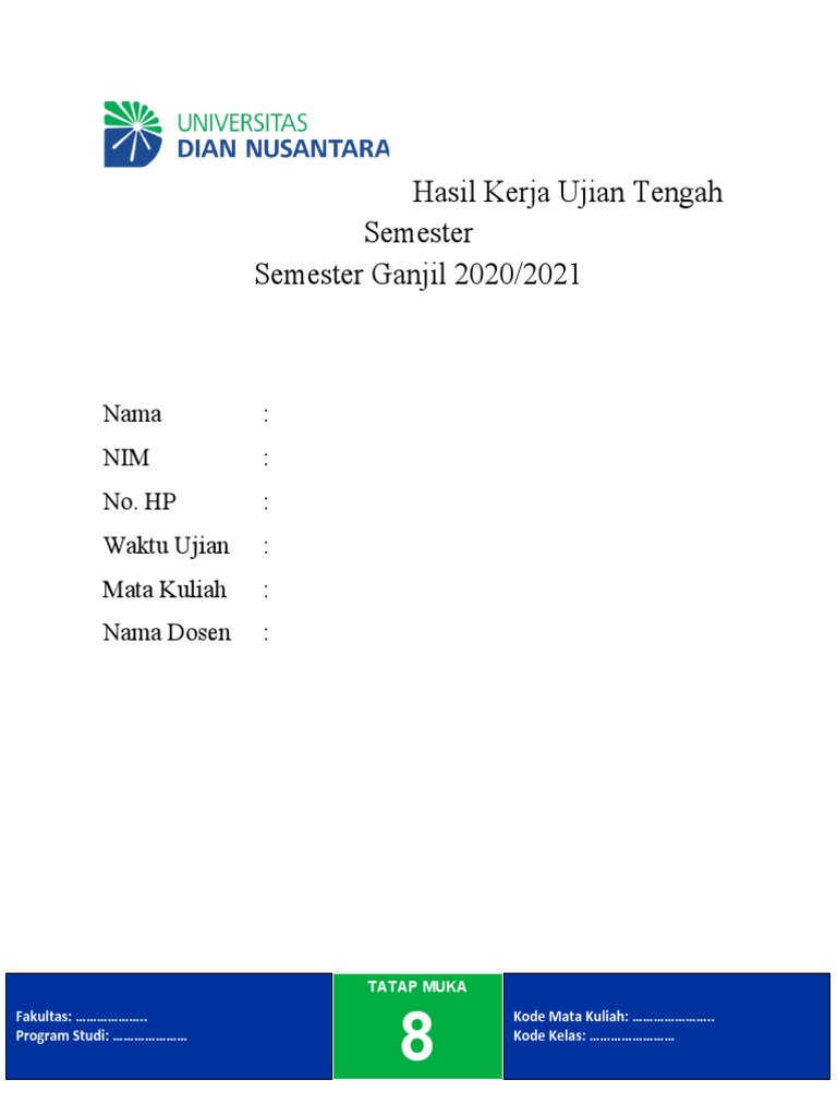 TEMPLATE LEMBAR KERJA UTS 2020-2021 Ganjil | PDF