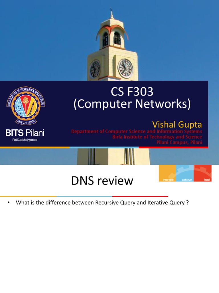 CS F303 (Computer Networks) : Vishal Gupta | PDF | Network Socket | Domain Name System