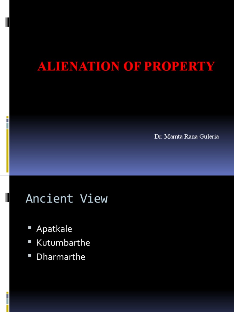 Alienation of Property ..5lect - Pptxnew | PDF