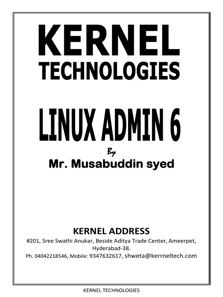 Kernel Technologies: Linux Training Course | PDF