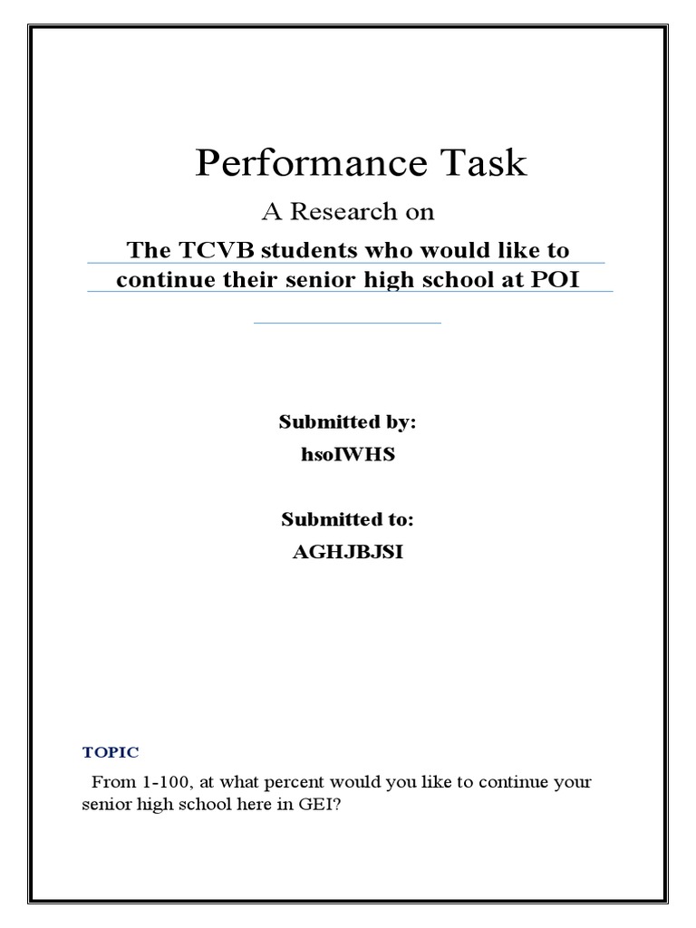 Performance Task: A Research On | PDF | Curriculum | Pedagogy