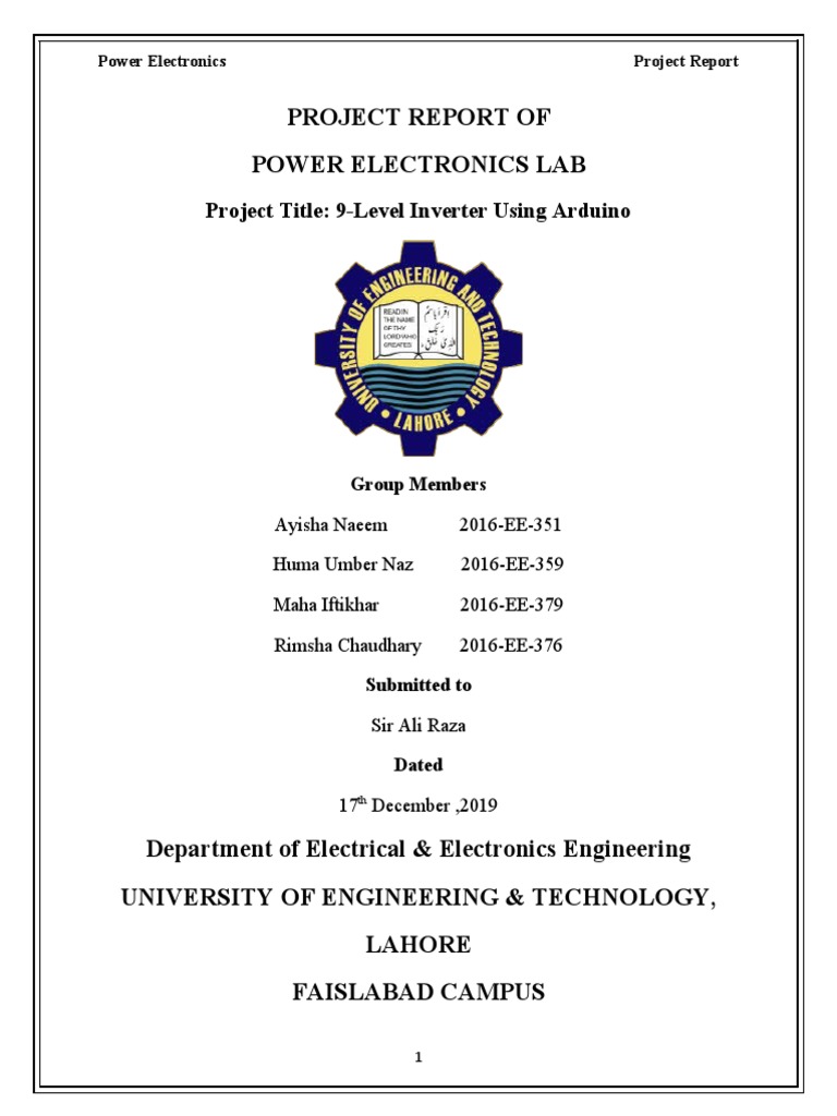 Project Report of Power Electronics Lab: Project Title: 9-Level ...
