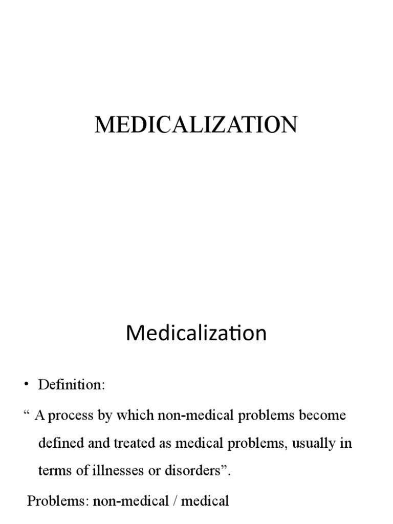 MEDICALIZATION | PDF