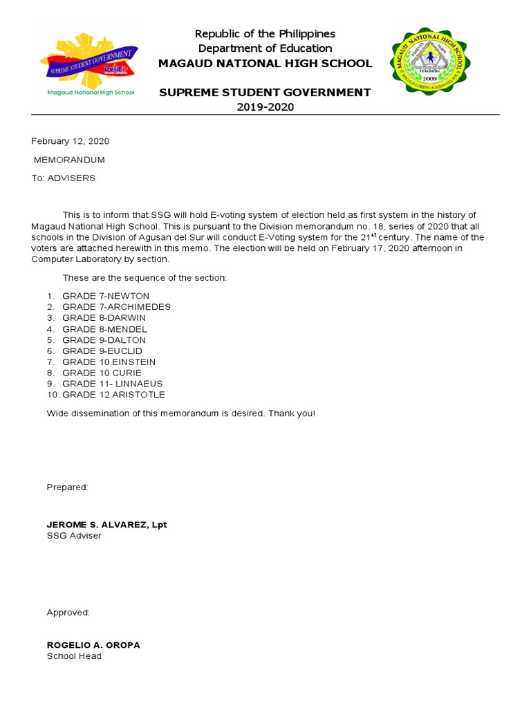 Memo On Election | PDF