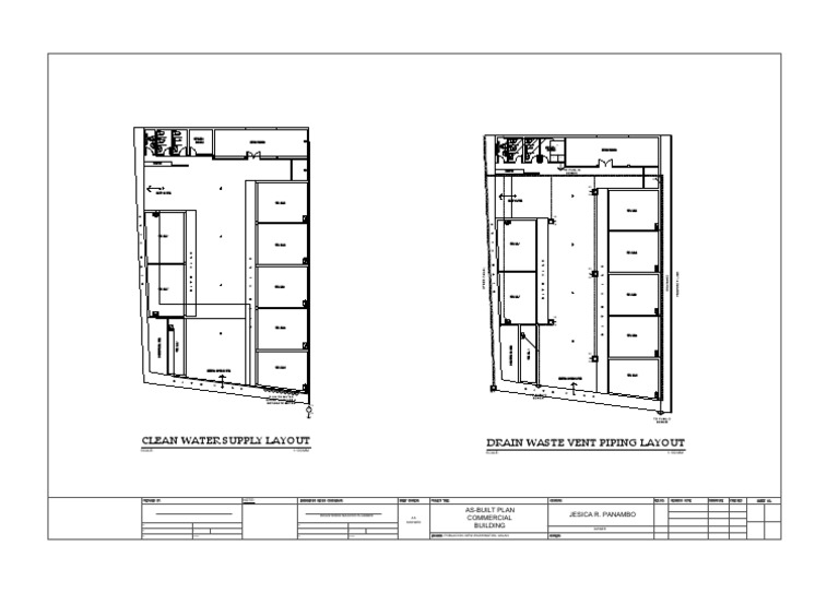 Clean Water Supply Layout Drain Waste Vent Piping Layout: MMMMMM MM M ...