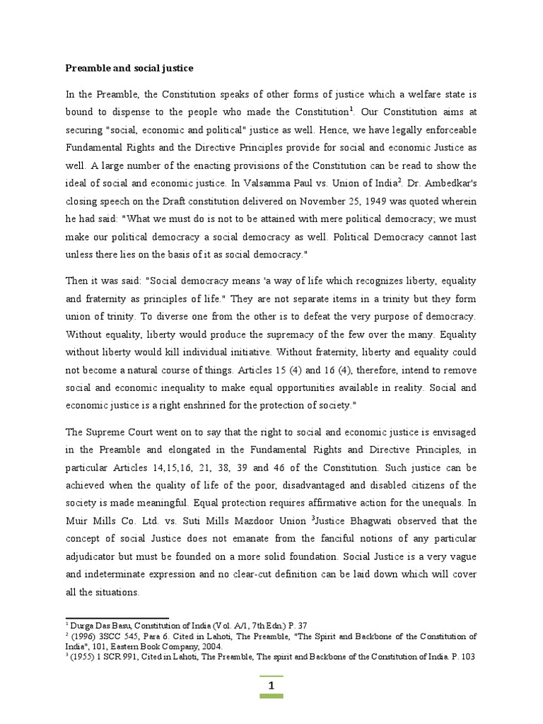 Preamble and Social Justice | PDF | Dalit | Political Science
