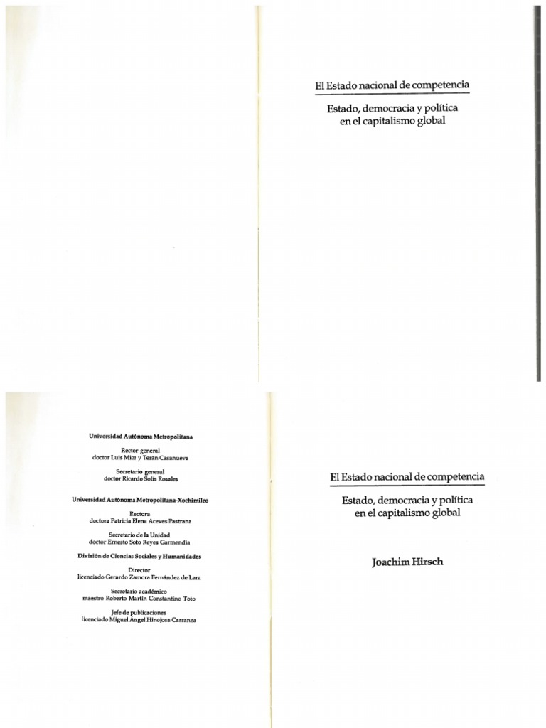 Joachim Hirsch, Estado Nacional de Competencia | PDF