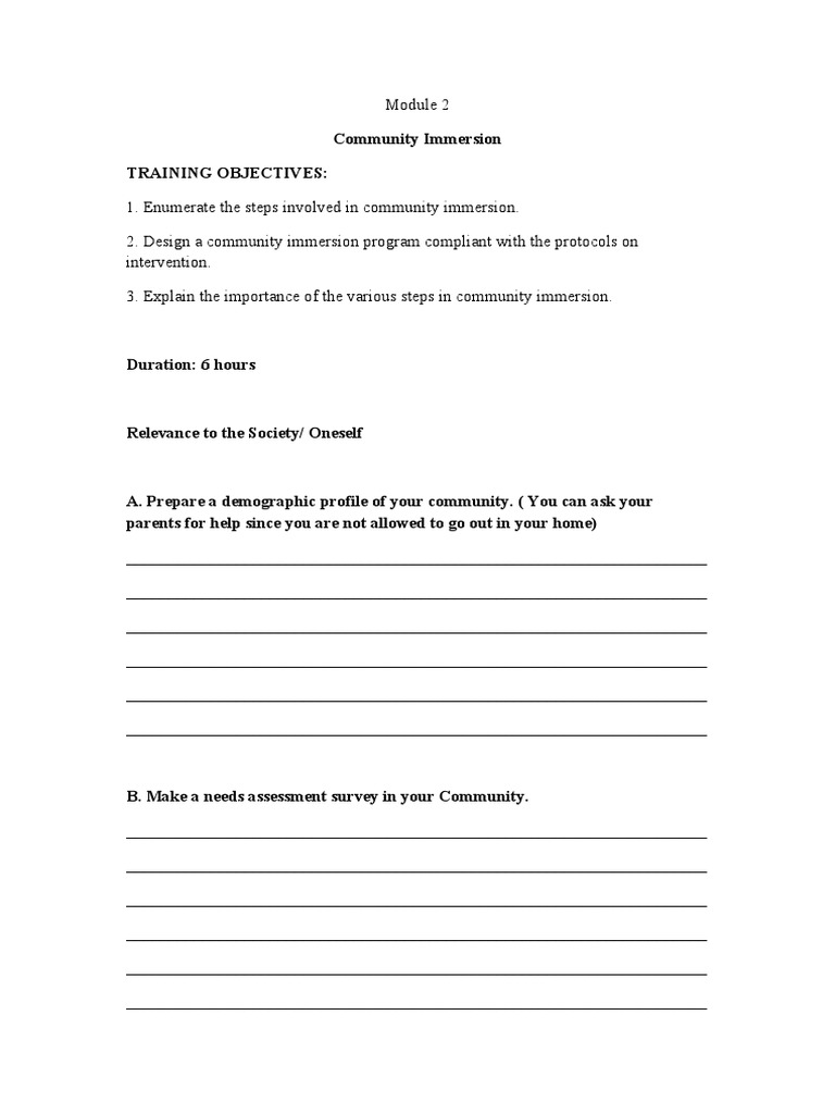 A Comprehensive Guide to Community Immersion: Understanding the ...