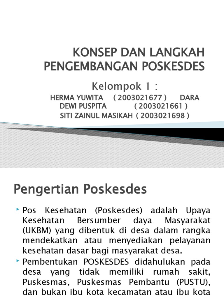 Konsep Dan Langkah Pengembangan Poskesdes | PDF