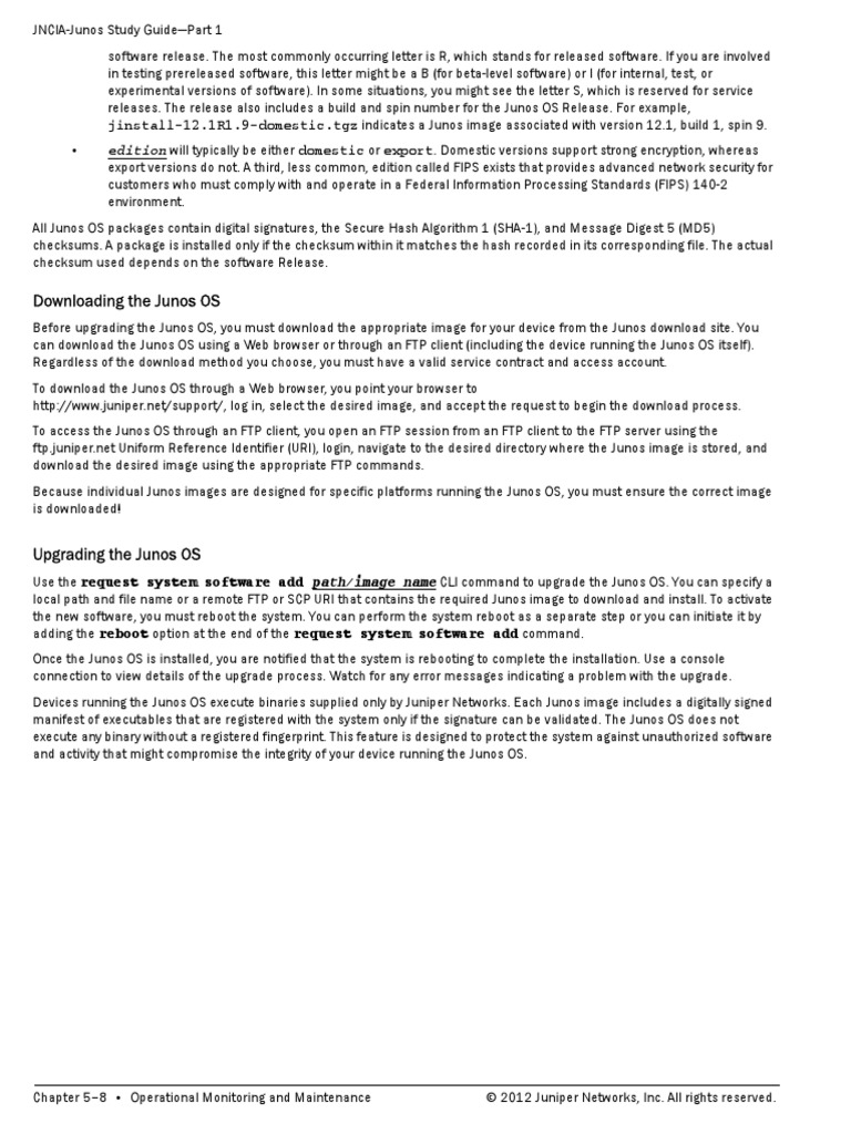 JNCIA Junos P1 - 2012 12 1900017 | PDF | File Transfer Protocol | Computing