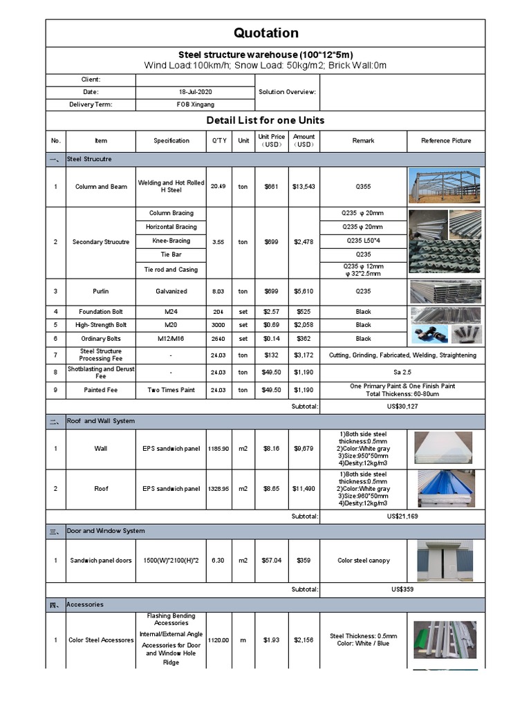 Houses Quotation 100x12x5 Quotation | PDF | Receipt | Building Engineering