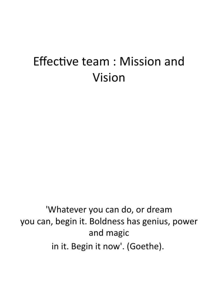 Team Mission and Vision | PDF