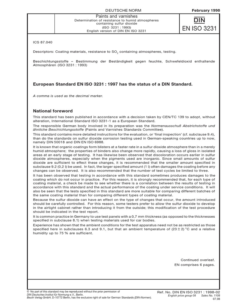 En Iso 3231-1998 PDF | PDF | Standards Organization | International ...