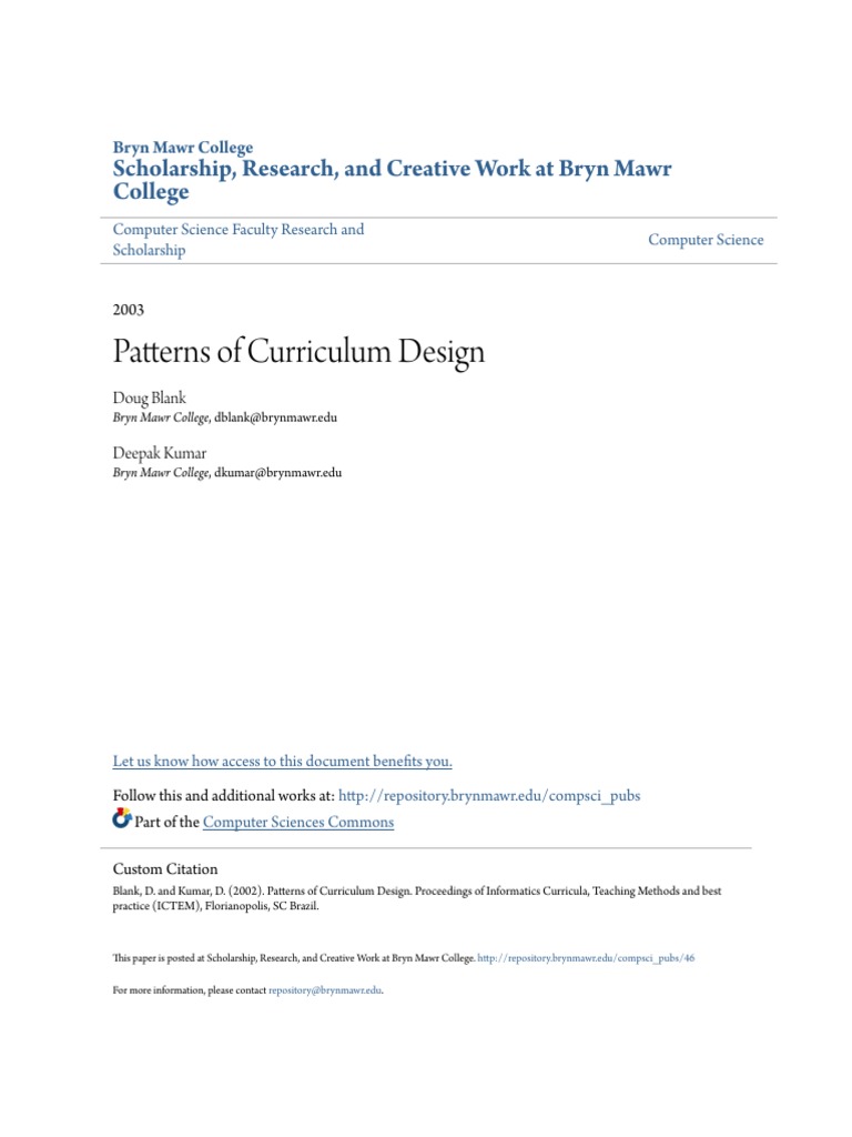 Patterns of Curriculum Design | PDF | Curriculum | Computer Science