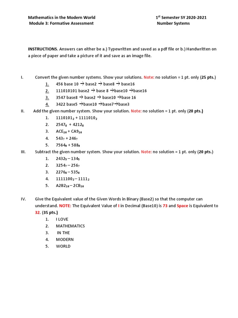 Math Number Systems Module | PDF