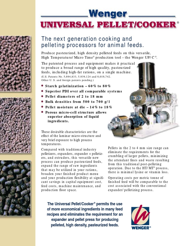 Brochure - Extruder - UPC Pellet Cooker | PDF | Fax | Nature