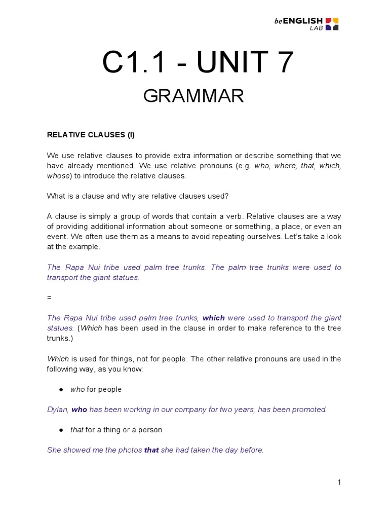 Grammar Fundamentals: A Comprehensive Guide to Relative Clauses ...