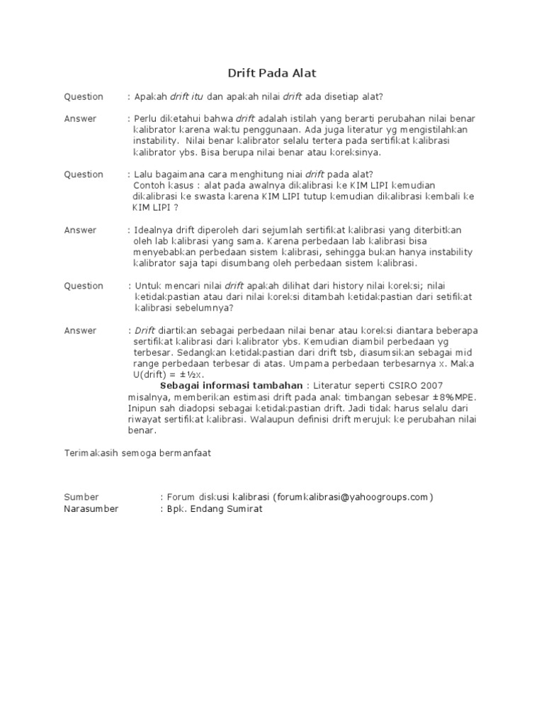 1 Drift Pada Alat | PDF