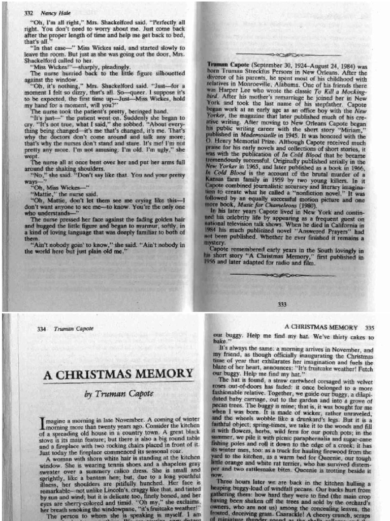 A Christmas Memory PDF | PDF