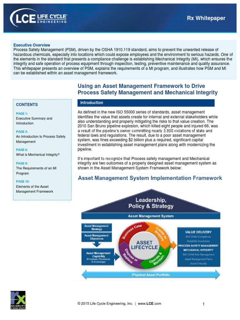 Enhancing PSM through Asset Management | PDF | Occupational Safety And ...