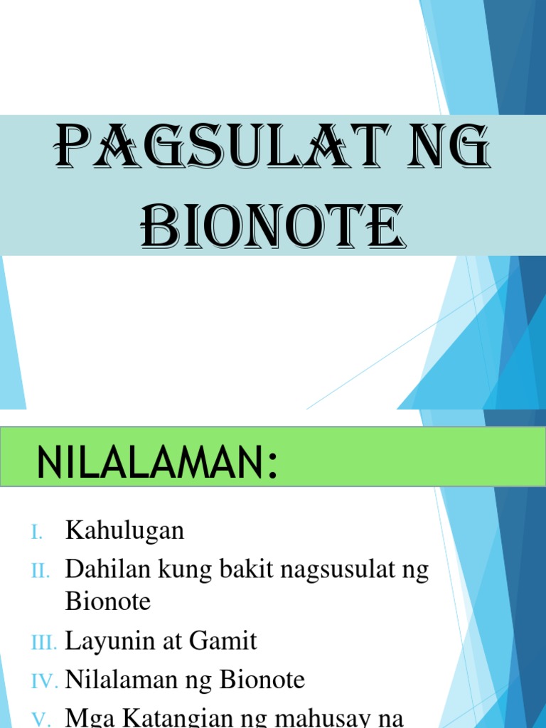 Pagsulat NG Bionote | PDF