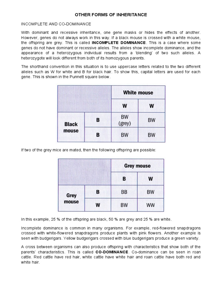 Other Forms of Inheritance | PDF | Dominance (Genetics) | Zygosity