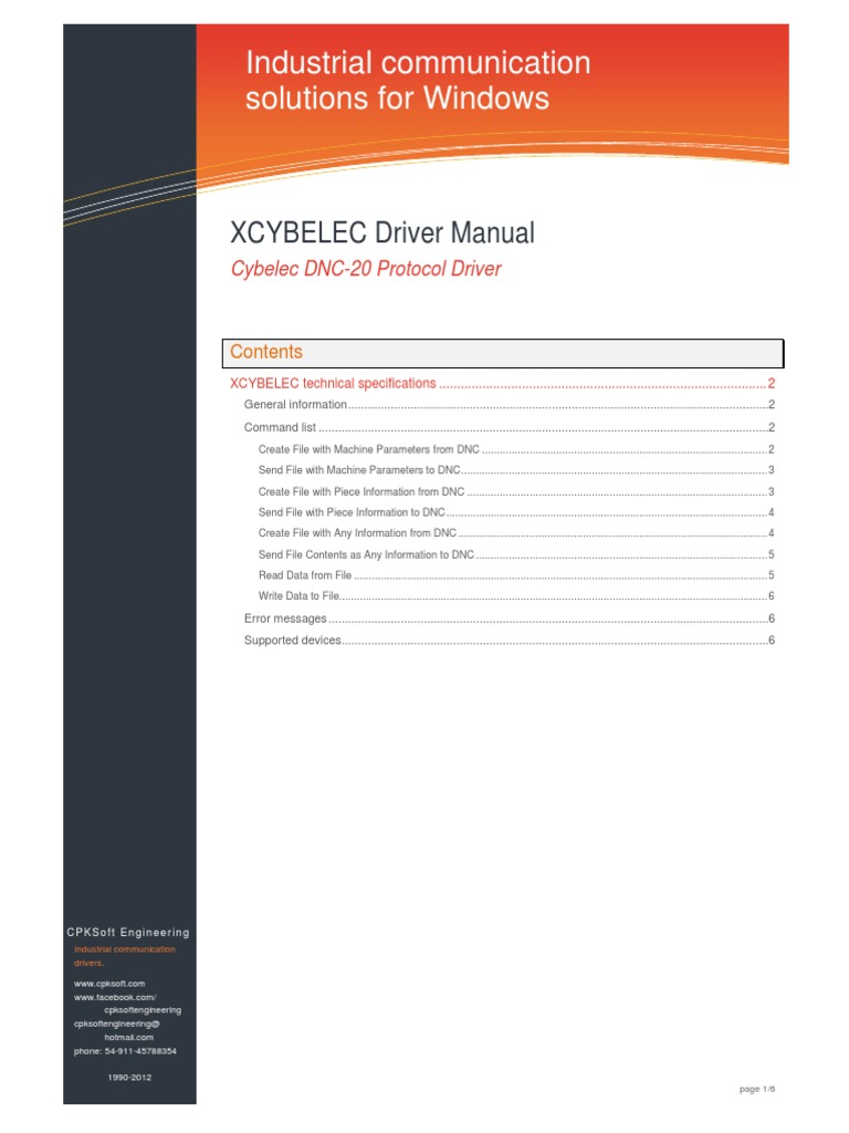 Industrial Communication Solutions For Windows: XCYBELEC Driver Manual | PDF | Ascii | Parameter ...