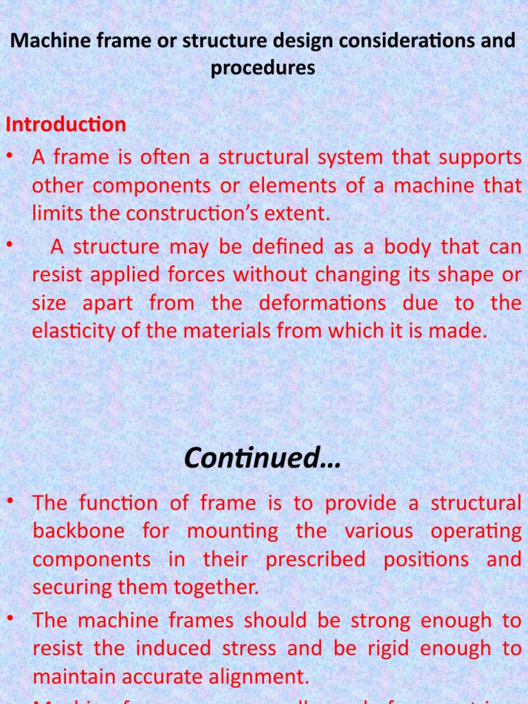 Machine Frame or Structure Design Considerations and Procedures | PDF ...