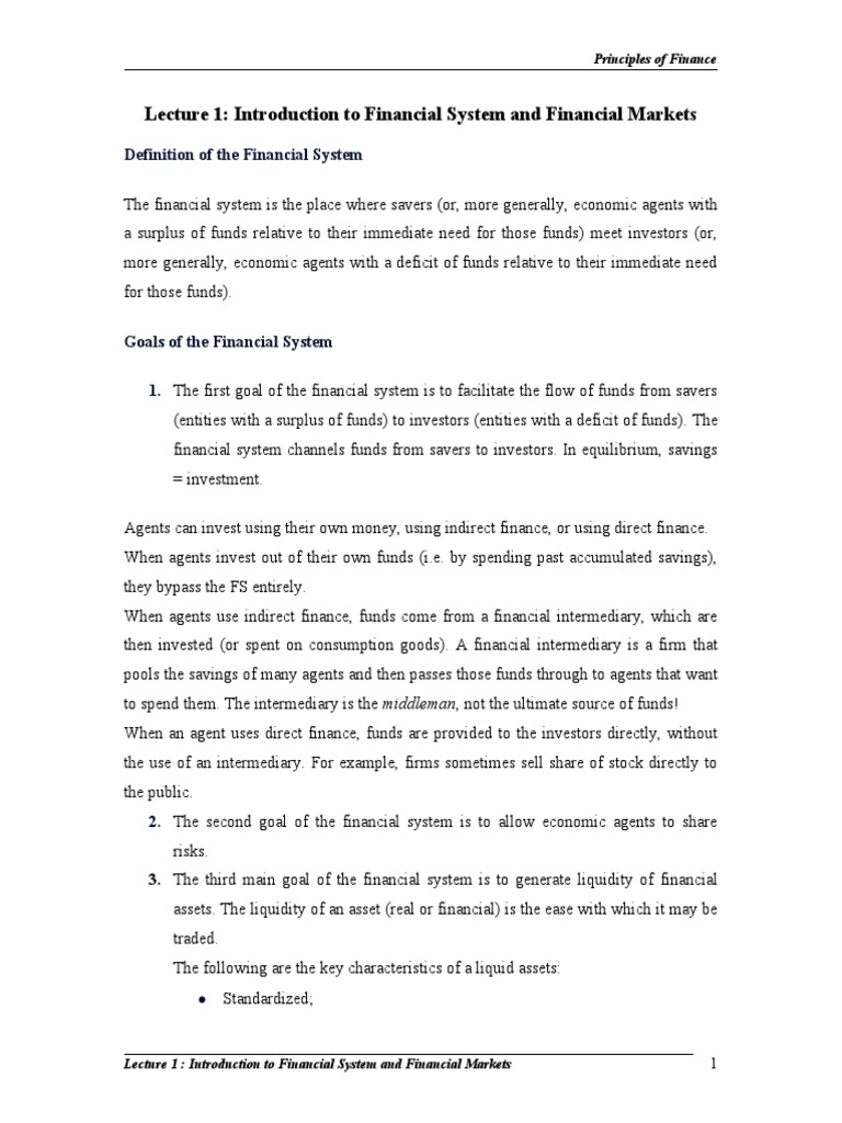 Lecture 1-Financial Theory | PDF | Financial Markets | Loans