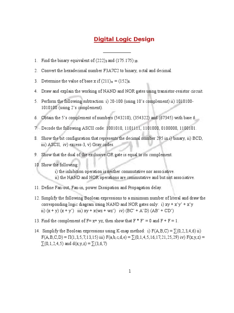 Digital Logic Design Fundamentals: A Comprehensive Review of Binary Operations, Boolean Algebra ...