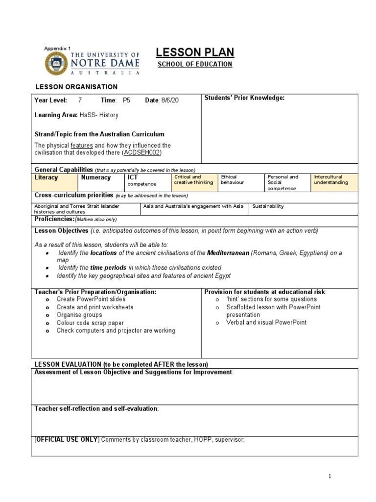 Lesson 1 Ancient Egypt Year 7 Hass Week 7 | PDF | Nile | Worksheet