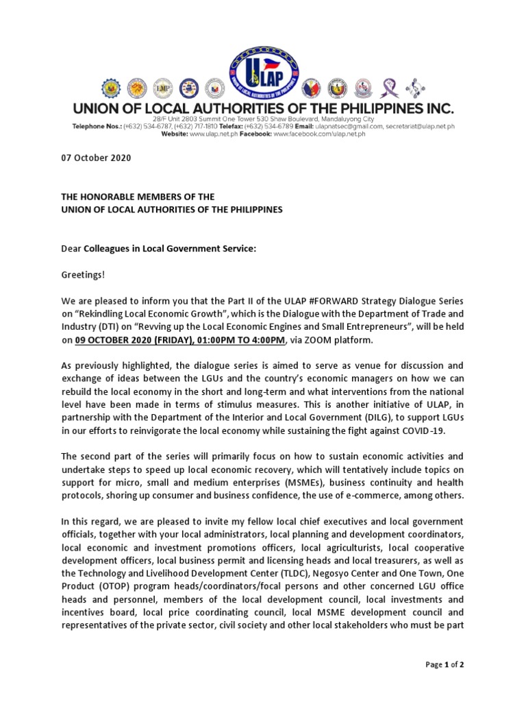 Invitation For ULAP Members - #FORWARD Dialogue Series Part II ...