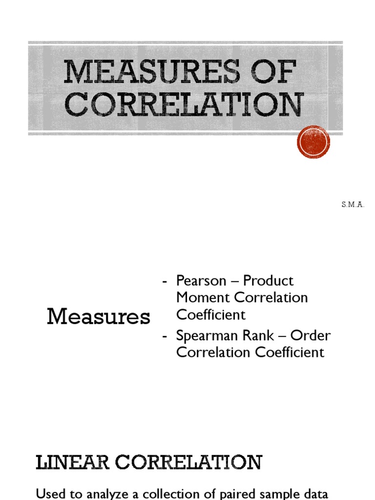 Measures of Correlation PDF | PDF | Correlation And Dependence ...