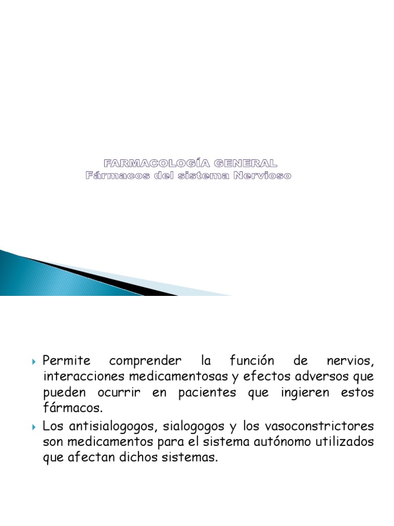 TEORIA 1 Farmacos Del Sistema Nervioso Autonomo | PDF | Acetilcolina | Drogas que actúan sobre ...