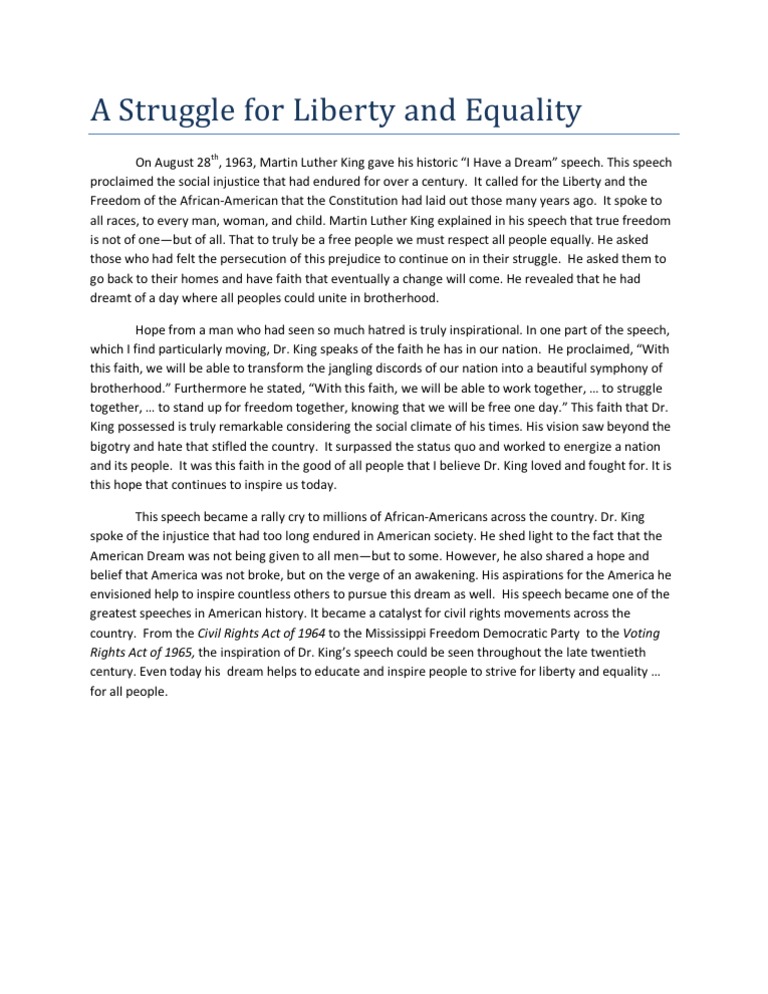 MLK Paper | Download Free PDF | Martin Luther King Jr. | Liberty