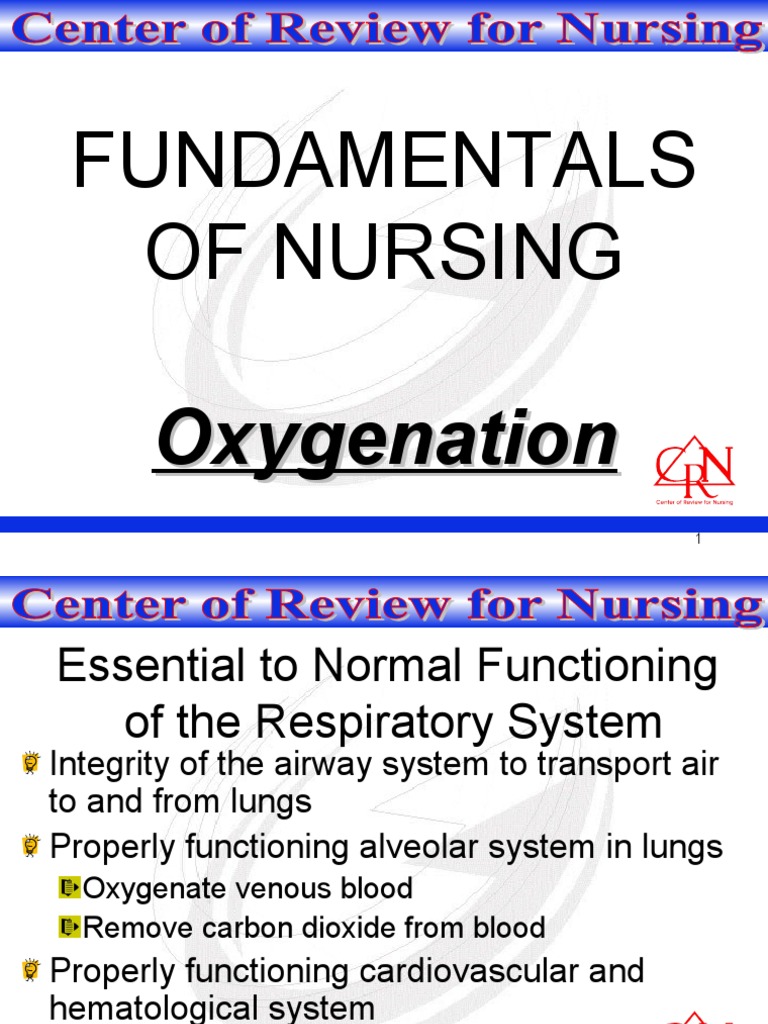 Fundamentals of Nursing: Oxygenation | PDF | Respiratory Tract | Lung
