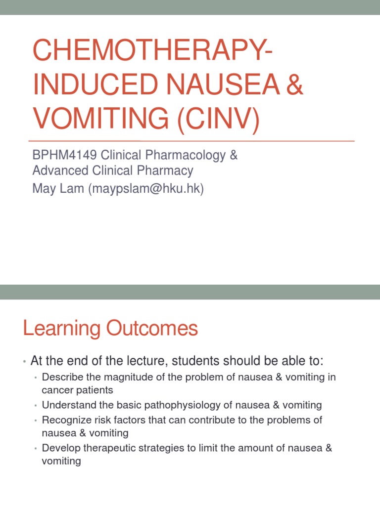 BPHM4149 - Chemotherapy-Induced Nausea Vomiting - 22jan2018 | PDF ...