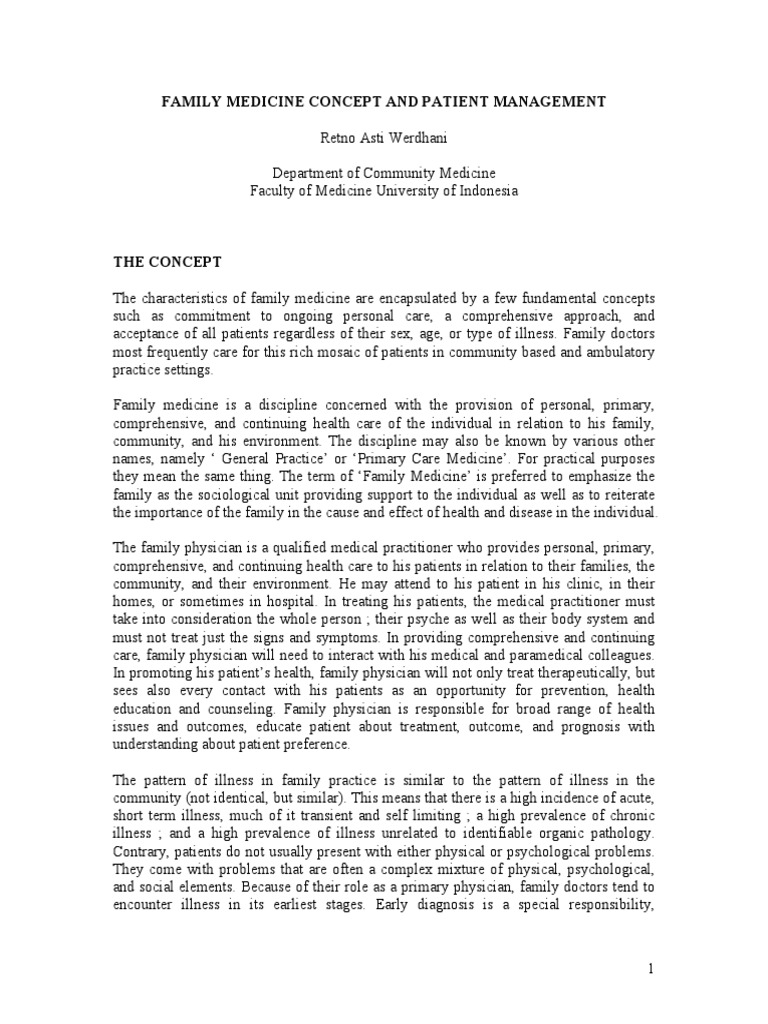 Family Medicine Concept and Patient Management | PDF | Family Medicine ...