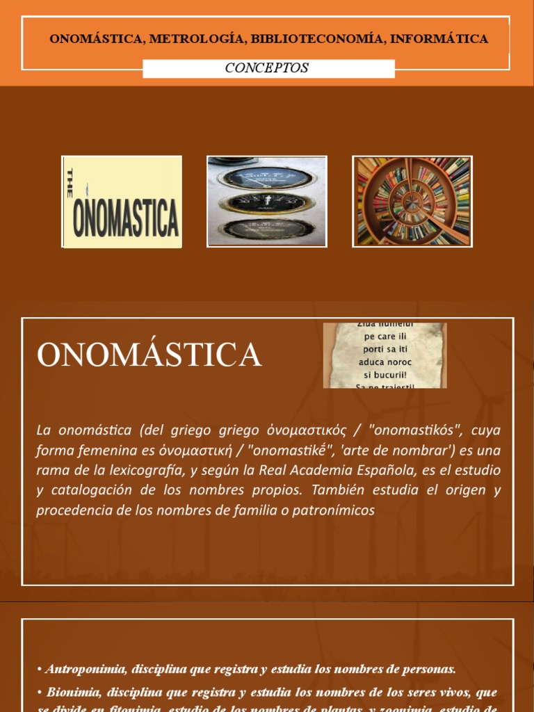 Infografía Onomástica y Otros | PDF | Metrología | Science