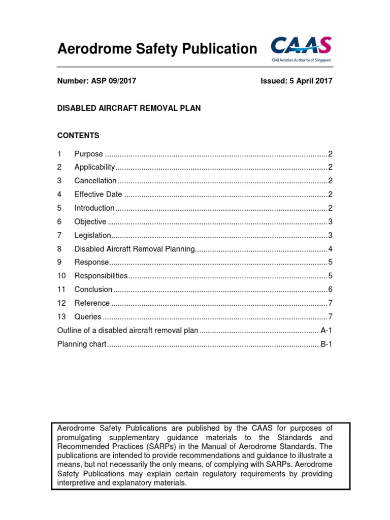 Disabled Aircraft Removal Plan (243kb) | PDF | Airport | Aviation ...