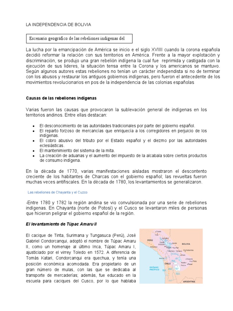 Independencia de Bolivia | PDF | Imperio español | Colonización ...
