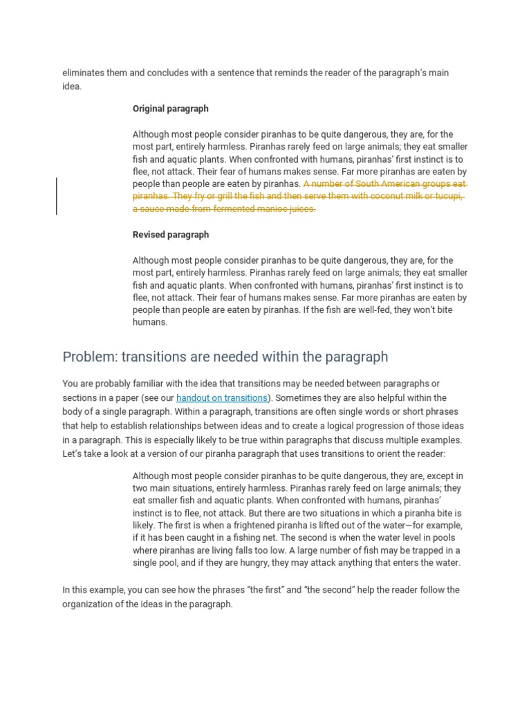 Eliminates Them and Concludes With A Sentence That Reminds The Reader ...