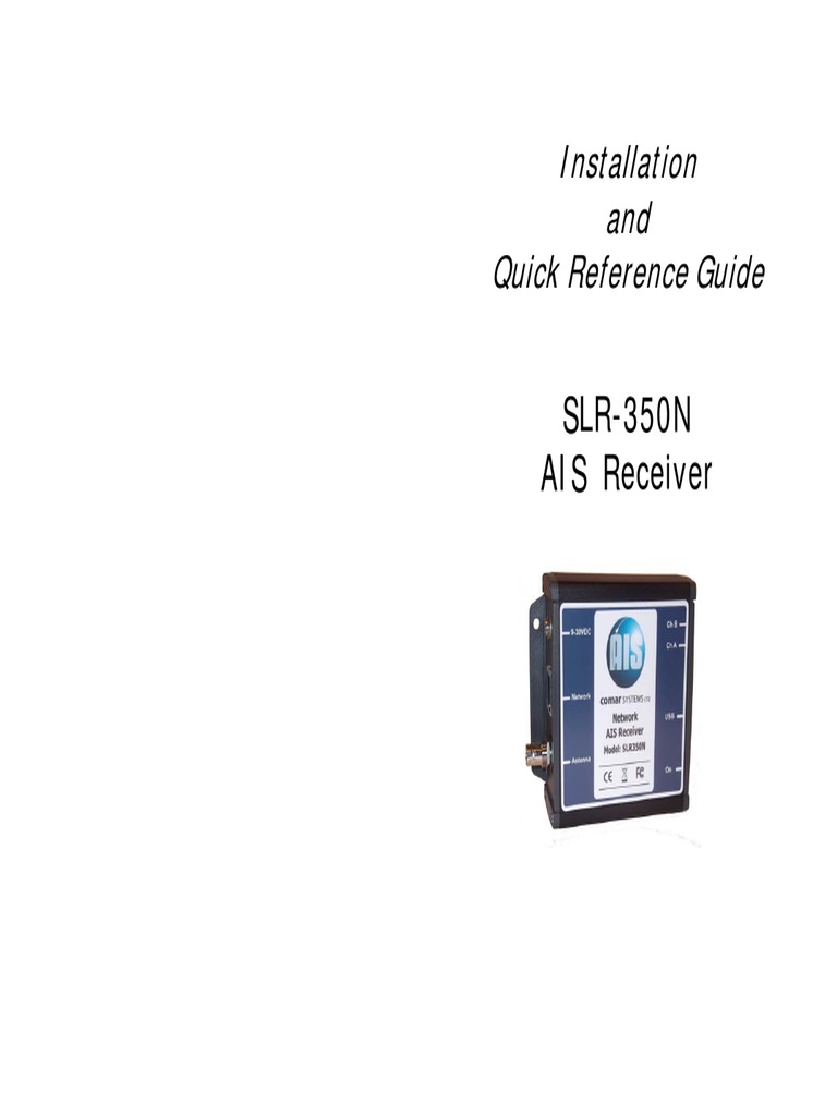 Installation and Quick Reference Guide: SLR-350N AIS Receiver | PDF ...