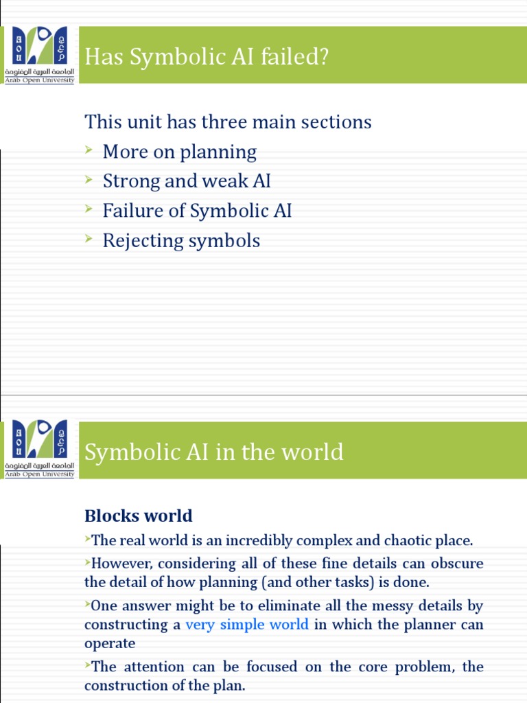 Week4 (Blocks World and Rejecting Symbolic AI) | PDF | Artificial Intelligence | Intelligence ...