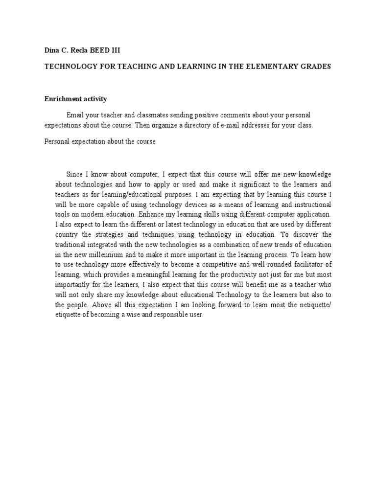 Course Expectation | PDF